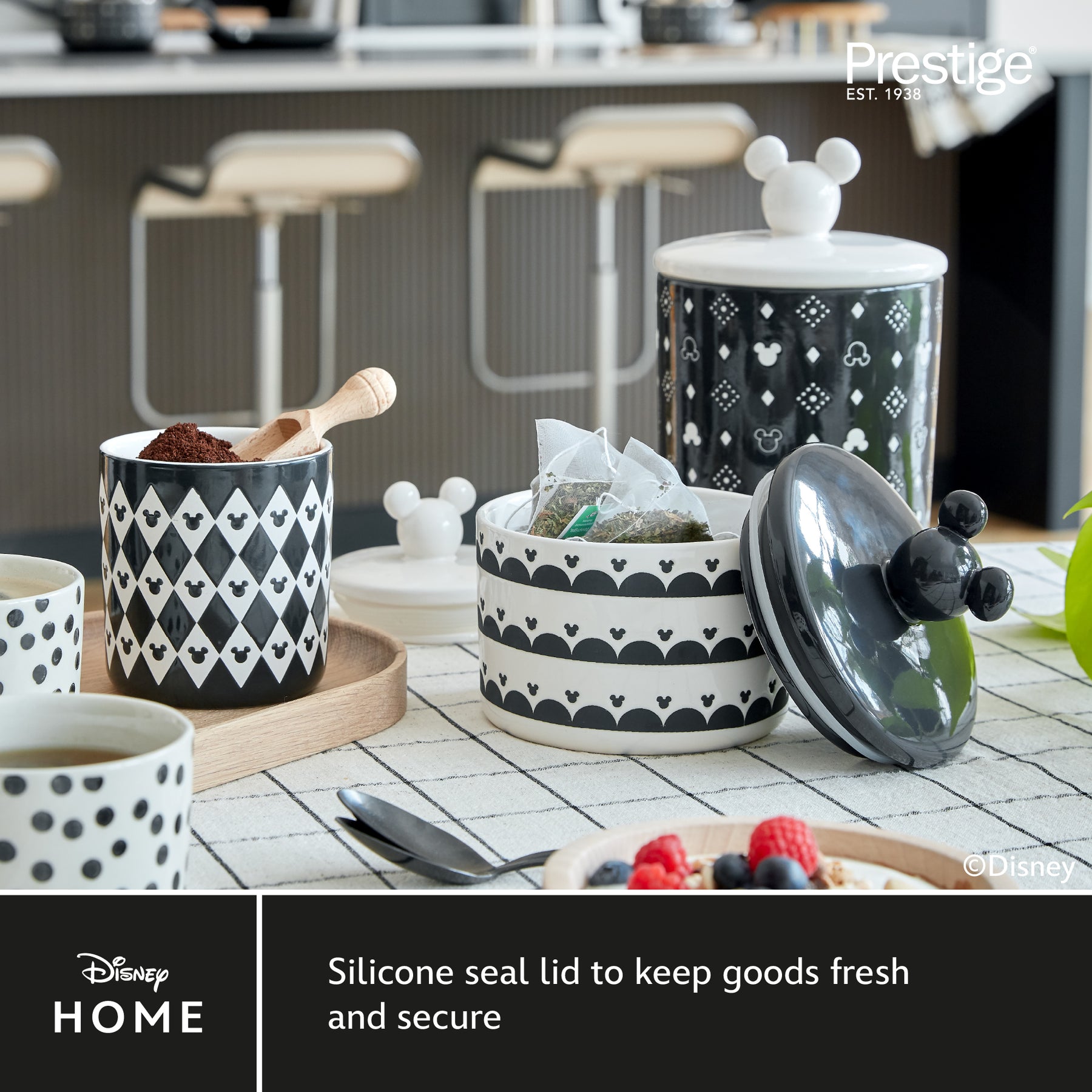 Disney Monochrome Mickey Mouse: Ceramic Airtight Storage Jars - 3 Piec ...