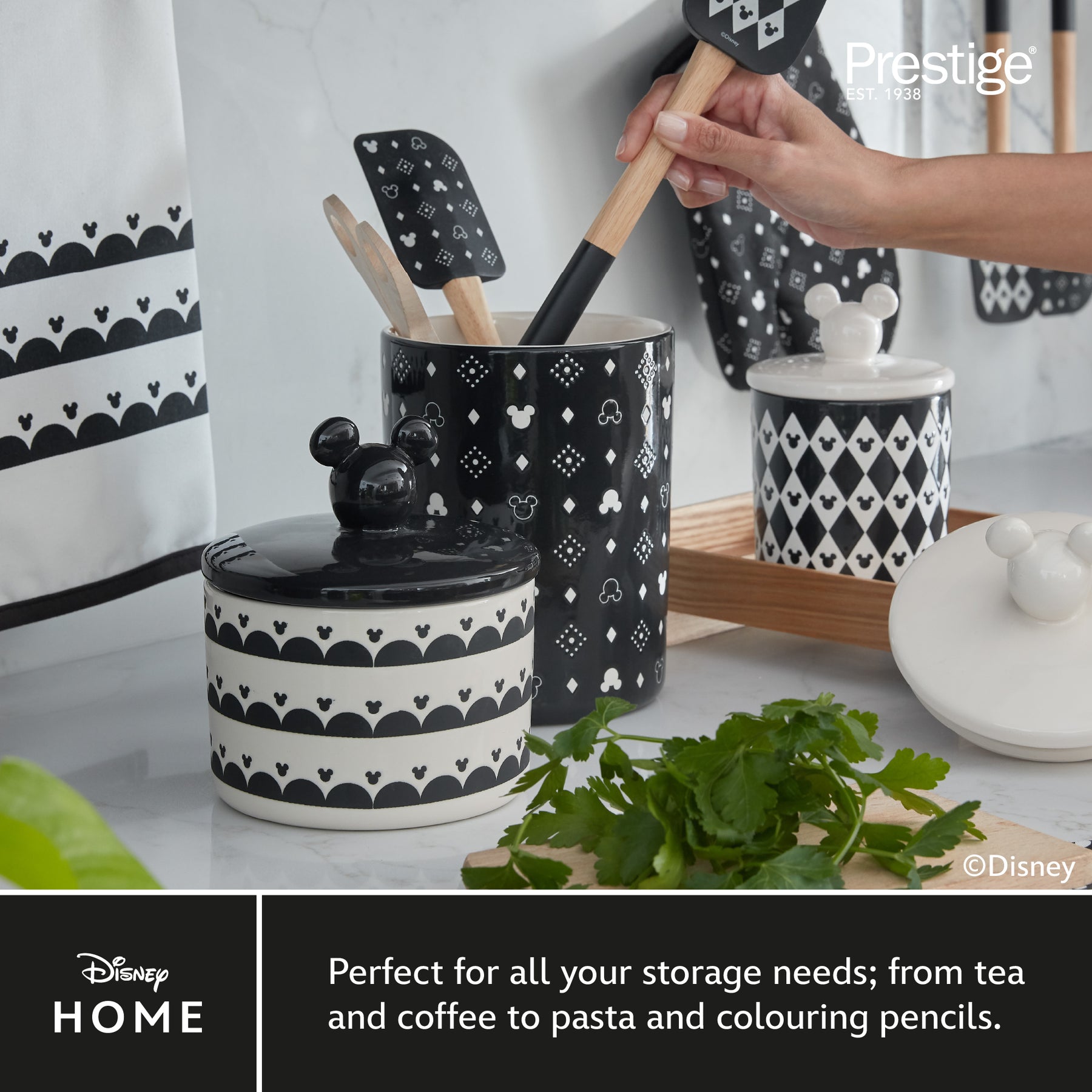 Disney Monochrome Mickey Mouse: Ceramic Airtight Storage Jars - 3 Piec ...